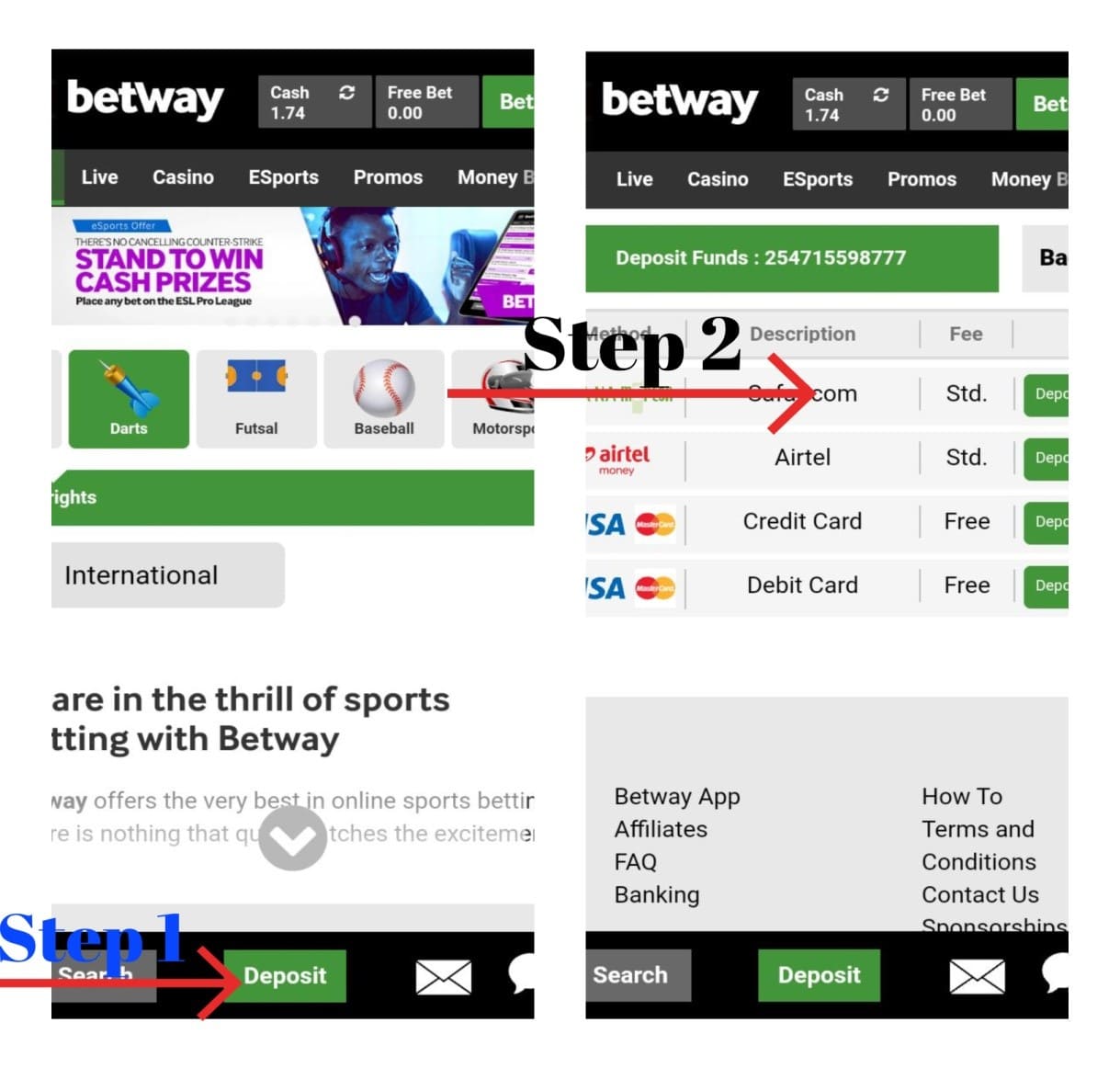 Betway mpesa paybill, Betway airtel paybill number, or bank cards. For a better experience ...